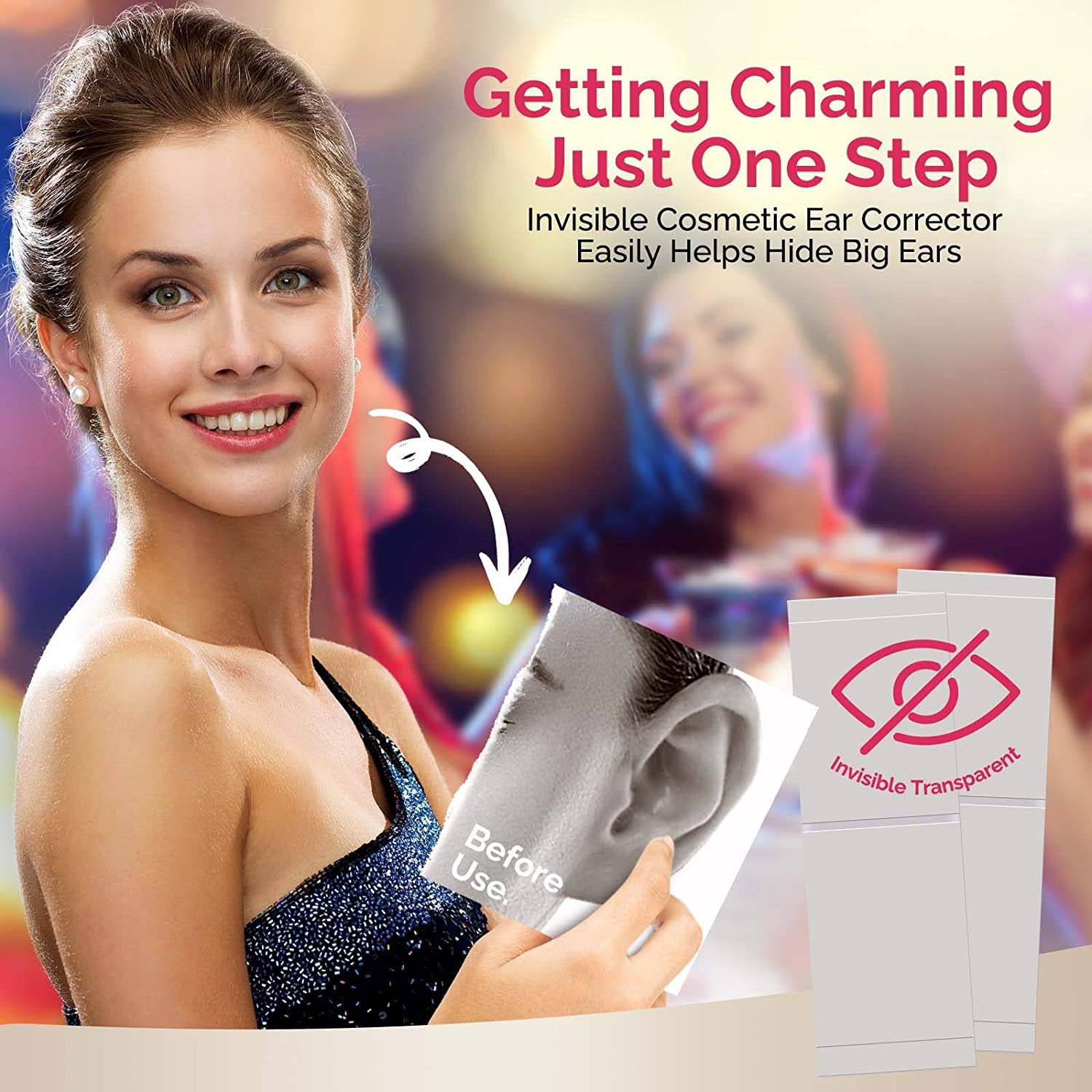 Cosmetic Ear Corrector, 50 PCS, Ear Stickers for Big Ears, No Surgery ...