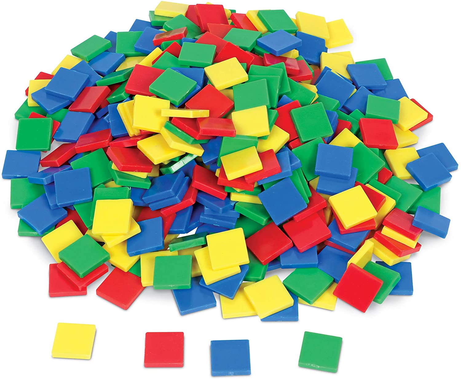 Learning Resources Square Color Tiles, Counting, Sorting Toy, Set of 400 in 6 Colors, Ages 3+