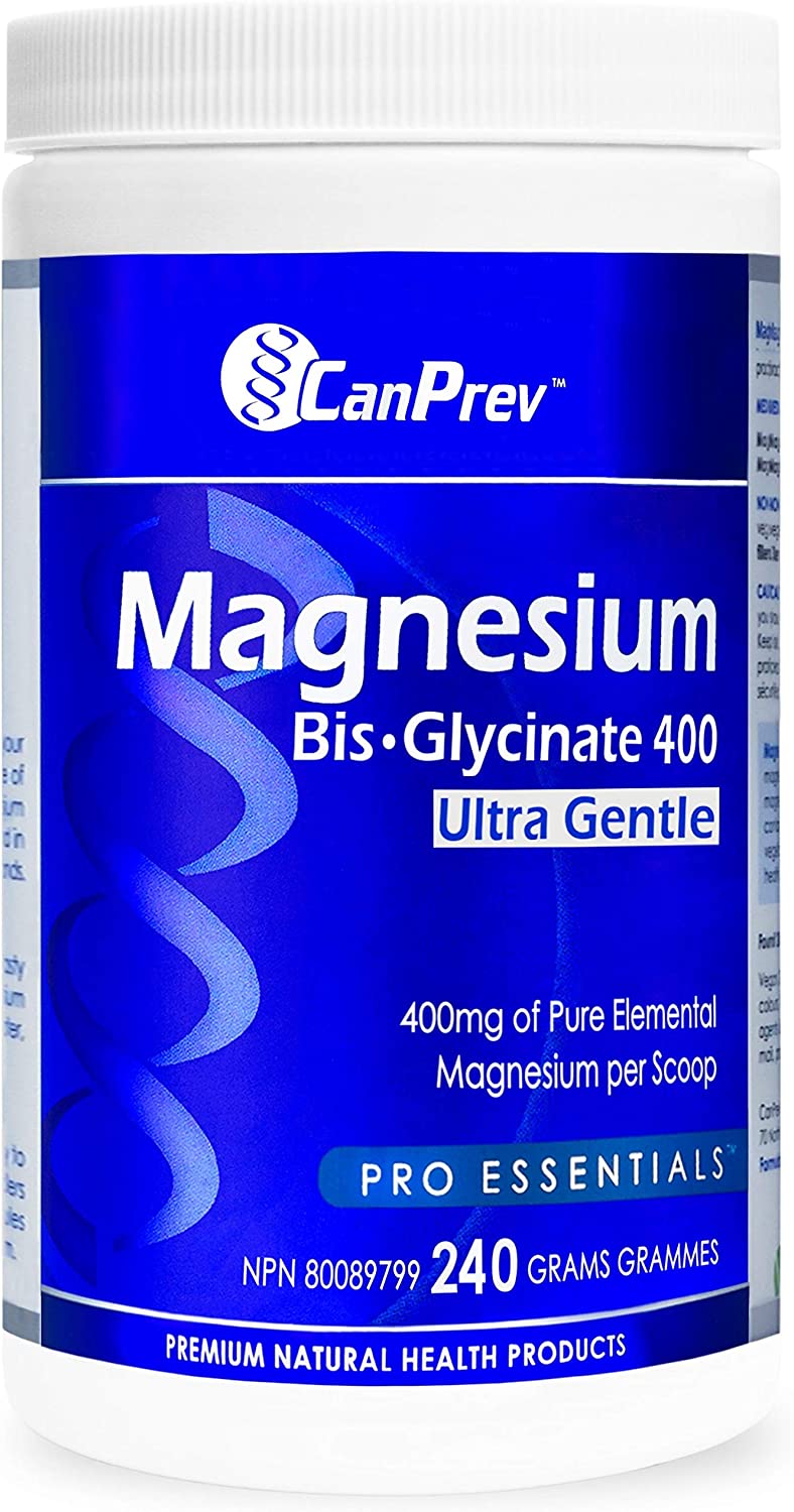 CanPrev Magnesium Bis-Glycinate (400mg Ultra Gentle Powder, 240g)
