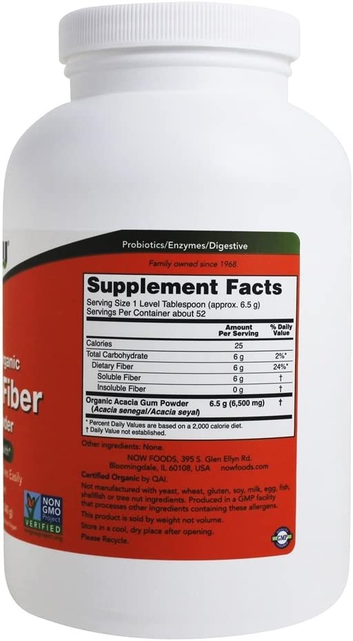 NOW- Acacia Fiber Organic Powder 12 oz