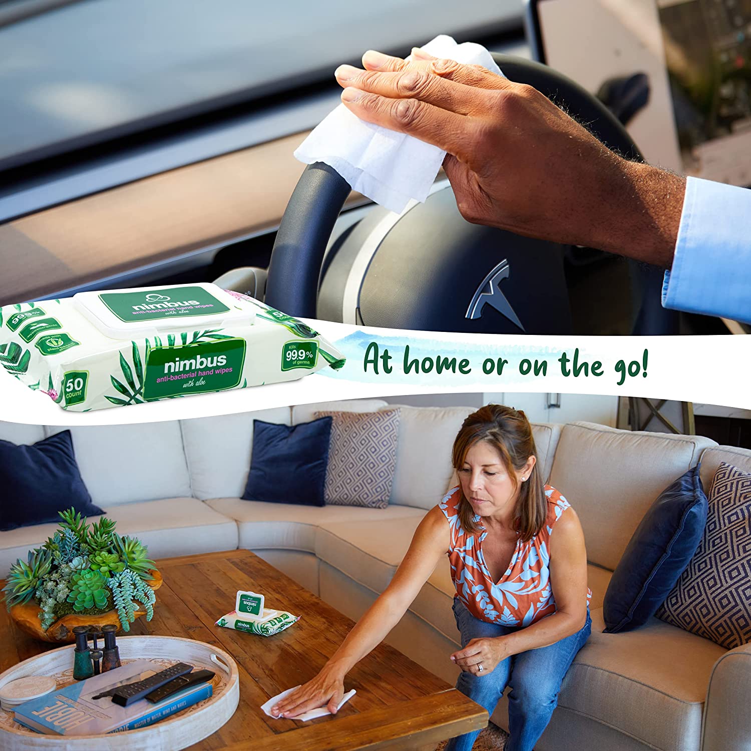 Nimbus Hand Wipes | Eco Friendly Plant-based Low Alcohol Wipes with ...