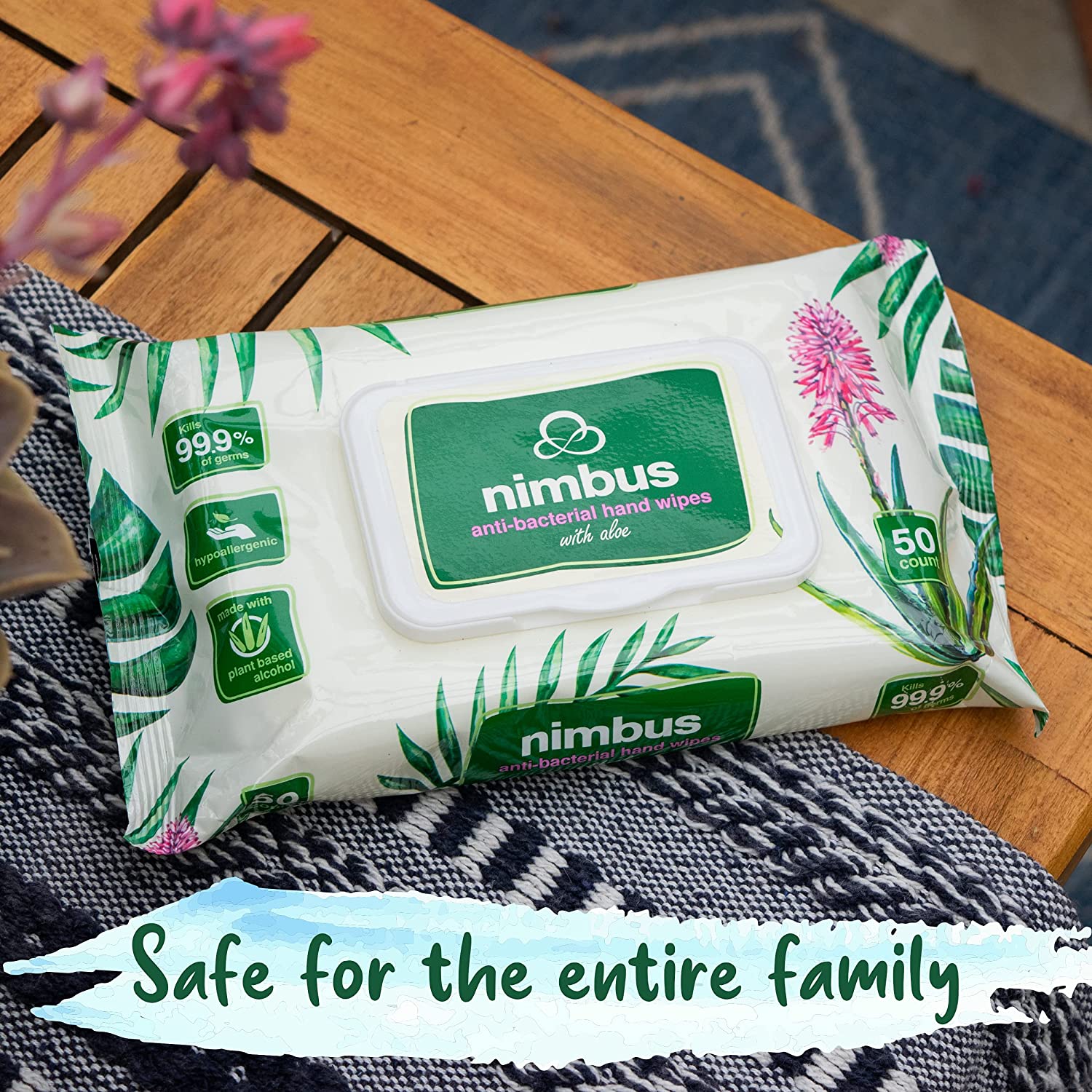 Nimbus Hand Wipes | Eco Friendly Plant-based Low Alcohol Wipes with ...