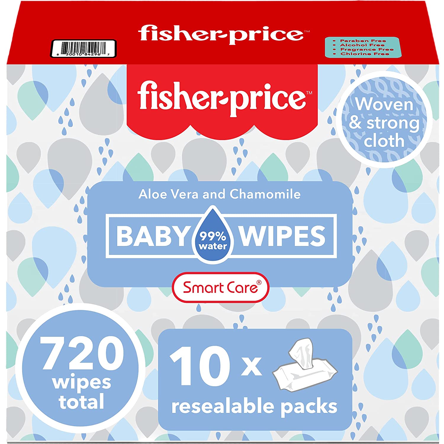 Smart Care Fisher-Price Wipes, 99% Water, 720 Count