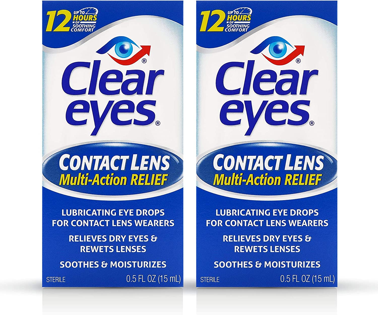 Clear Eyes Contact Lens Relief Eye Drops,0.5 Fl Oz (Pack of 2)