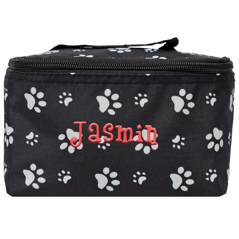Personalized Small Puppy Dog Cosmetic Makeup Bag (Dog Paw)