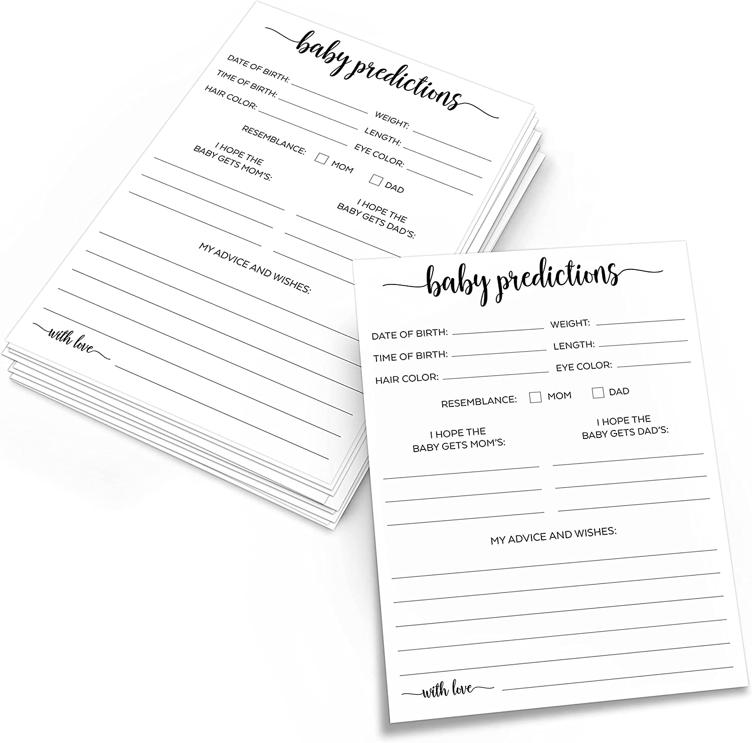 321Done Baby Predictions & Advice Cards - Fun Baby Shower, Sprinkle ...