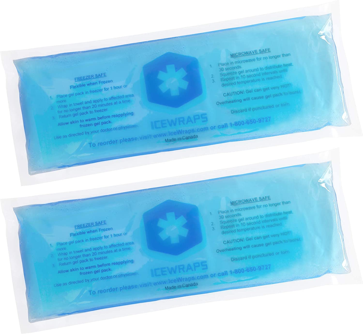ICEWRAPS 4"x10" Reusable Perineal Gel Ice Packs - Hot Cold Pack for ...