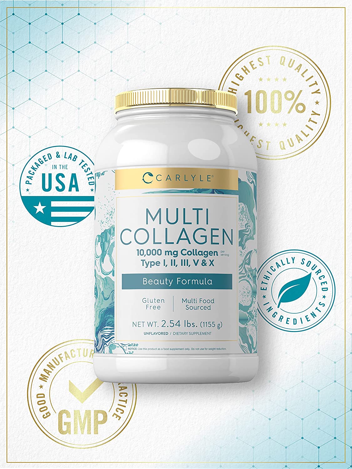 Multi Collagen Powder 40 oz | 10000 mg | Type I, II, III, V & X ...