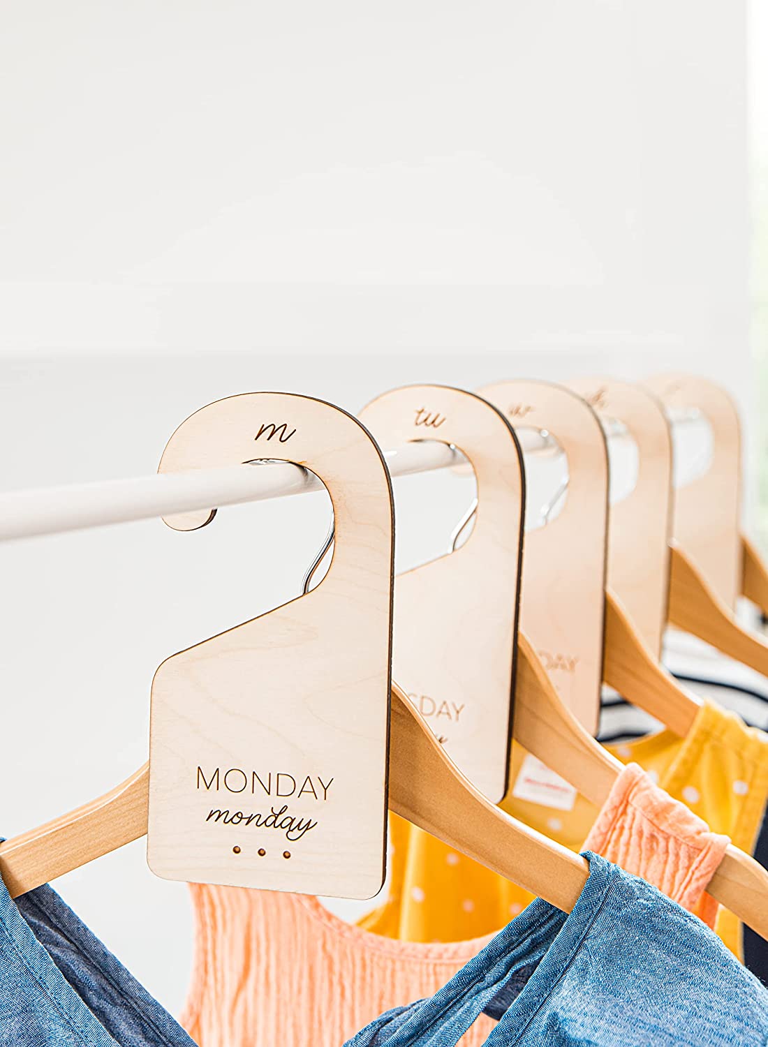 White Loft Weekly Clothes Organizer for Kids Closet, School Uniform and ...