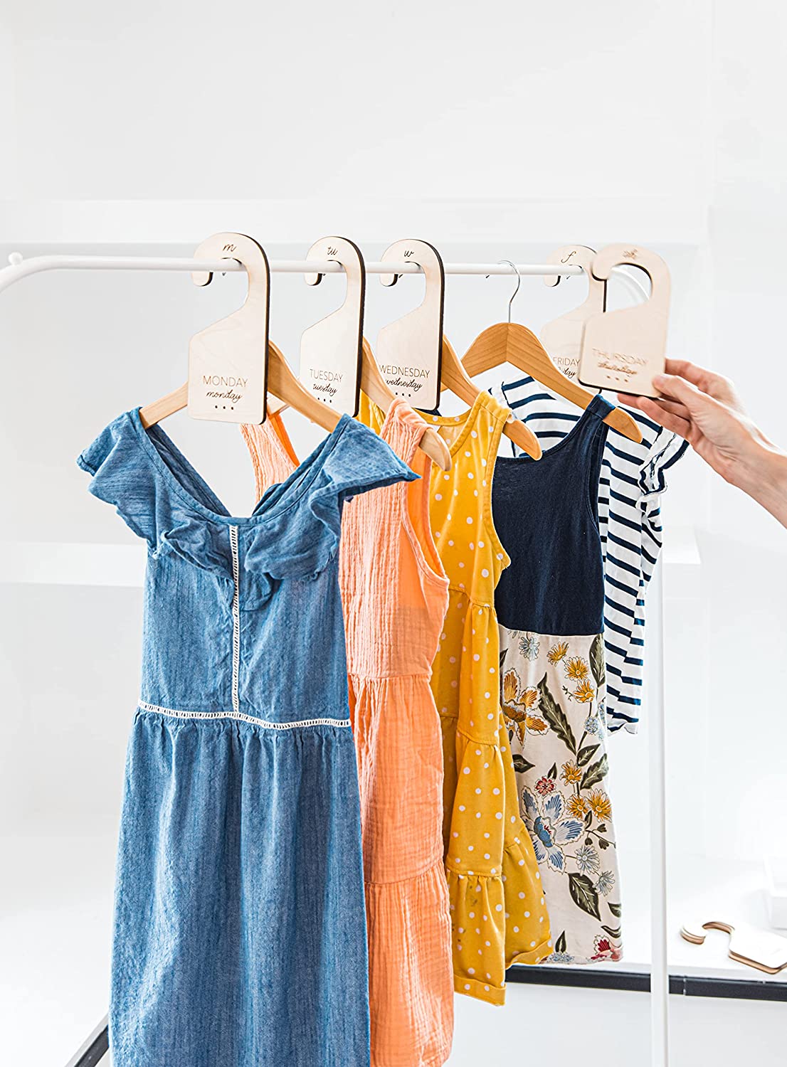 White Loft Weekly Clothes Organizer for Kids Closet, School Uniform and ...