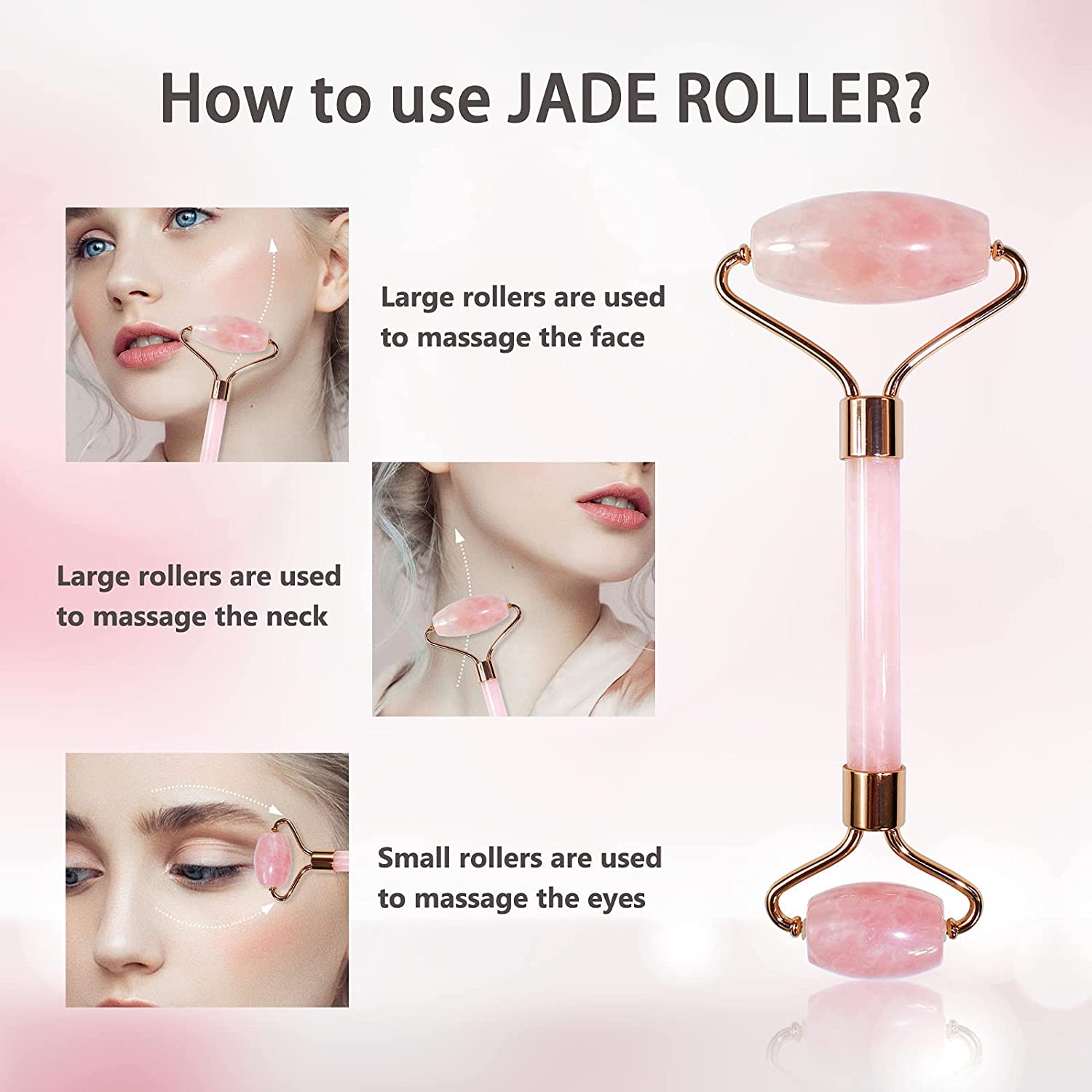 Gua Sha Facial Tool & Jade Roller Set from Huefull designed to reduce ...