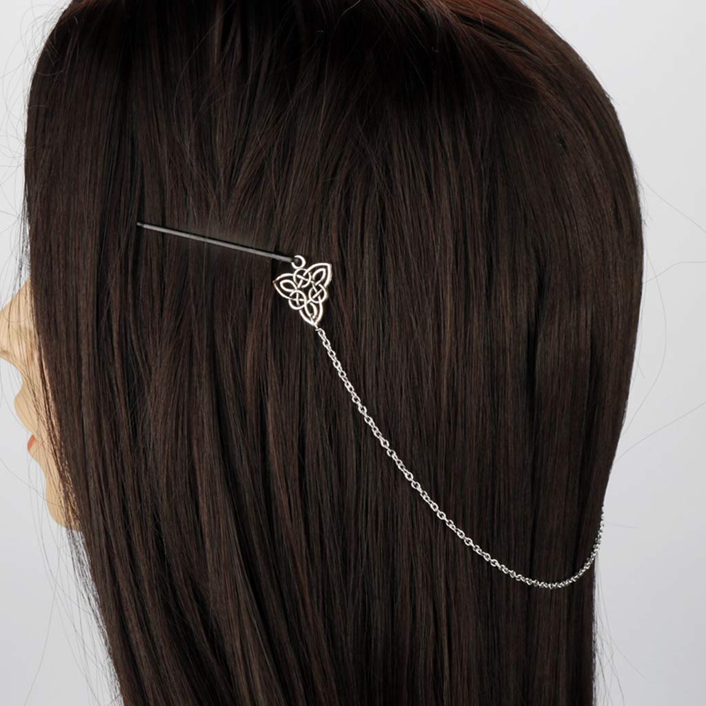 Bonarty Irish Knot Hairpin Chain Viking Runes Hairpin Ladies Hair ...