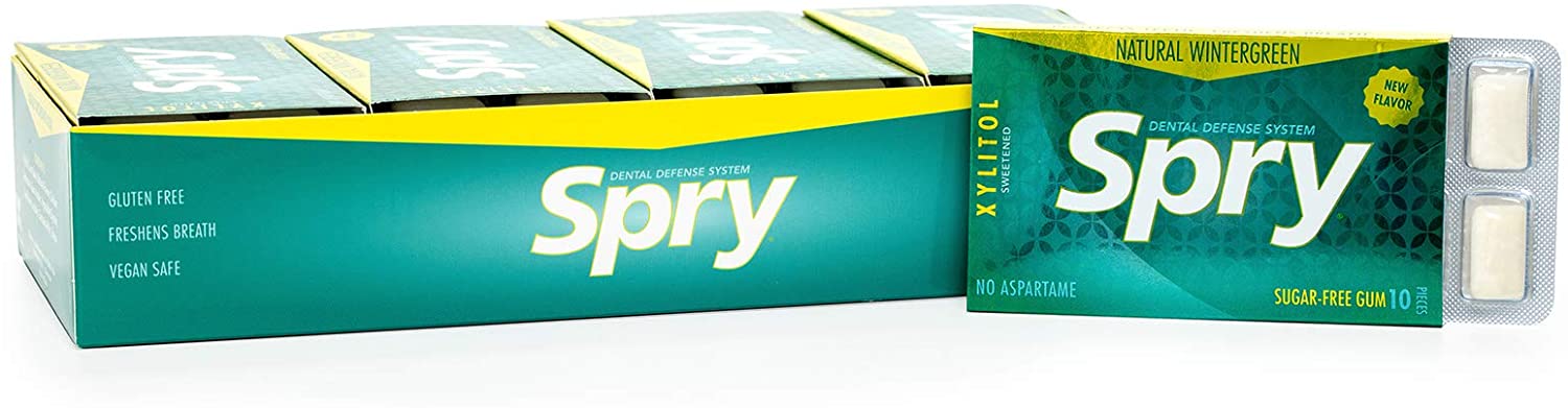 Spry Fresh Natural Xylitol Chewing Gum Dental Defense System Aspartame ...
