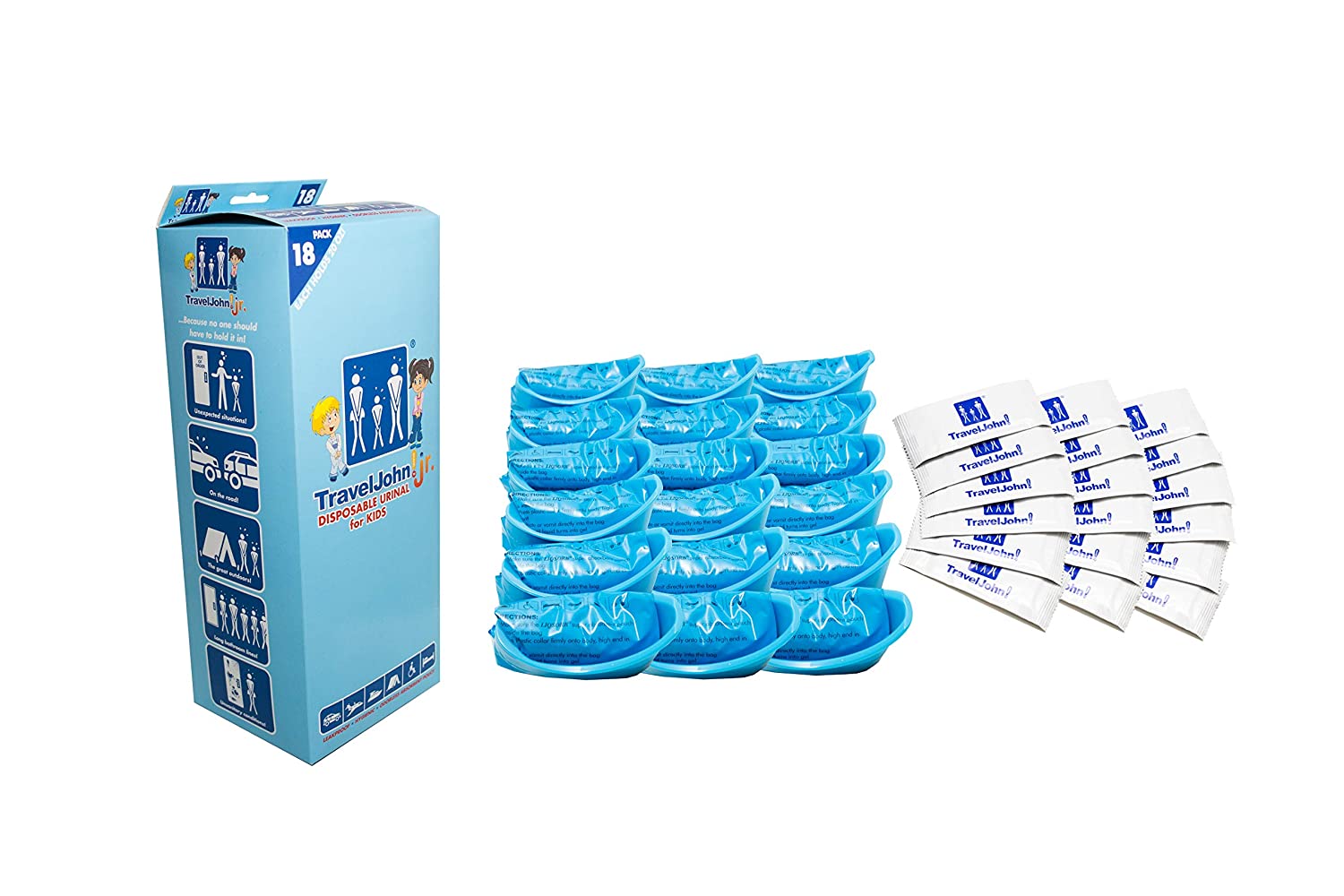 TravelJohn Jr. Disposable Urinal (TJ1H) - 18 Pack