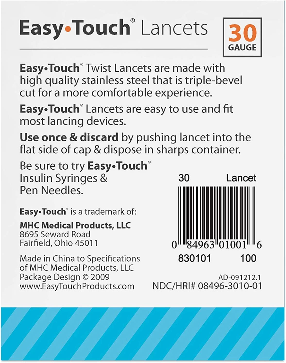 Easy Touch 30 Gauge Twist Lancets, 200 Count