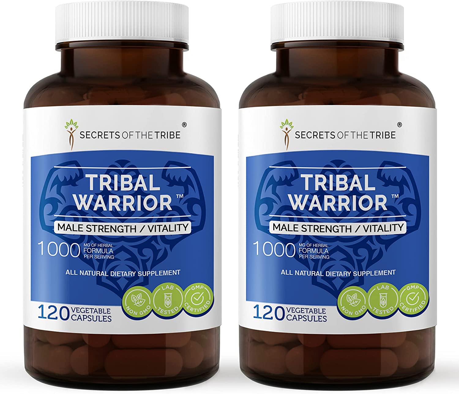 Tribal Warrior 120 Capsules(2 pcs.), 1000 mg, Pine Pollen, Maca, Korean ...