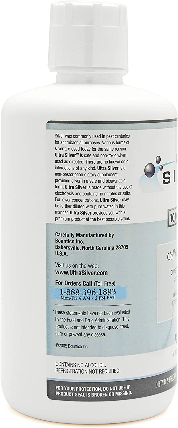 Ultra Silver® Colloidal Silver | 10,000 PPM, 32 Oz (946mL) | Mineral ...