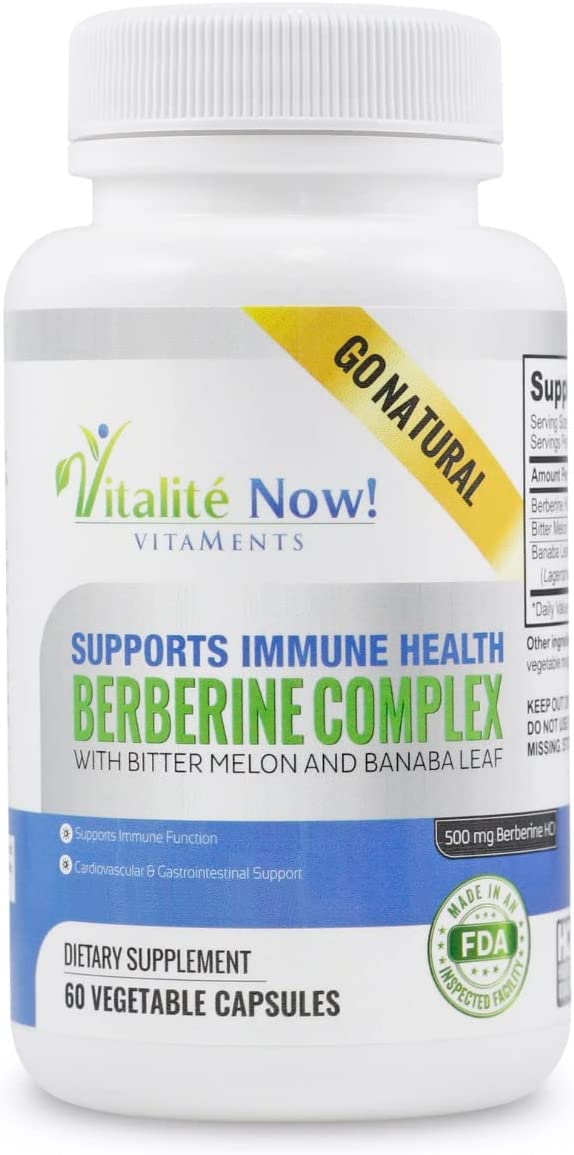 High Strength Berberine 500mg + Bitter Melon & Banaba - Immune System ...