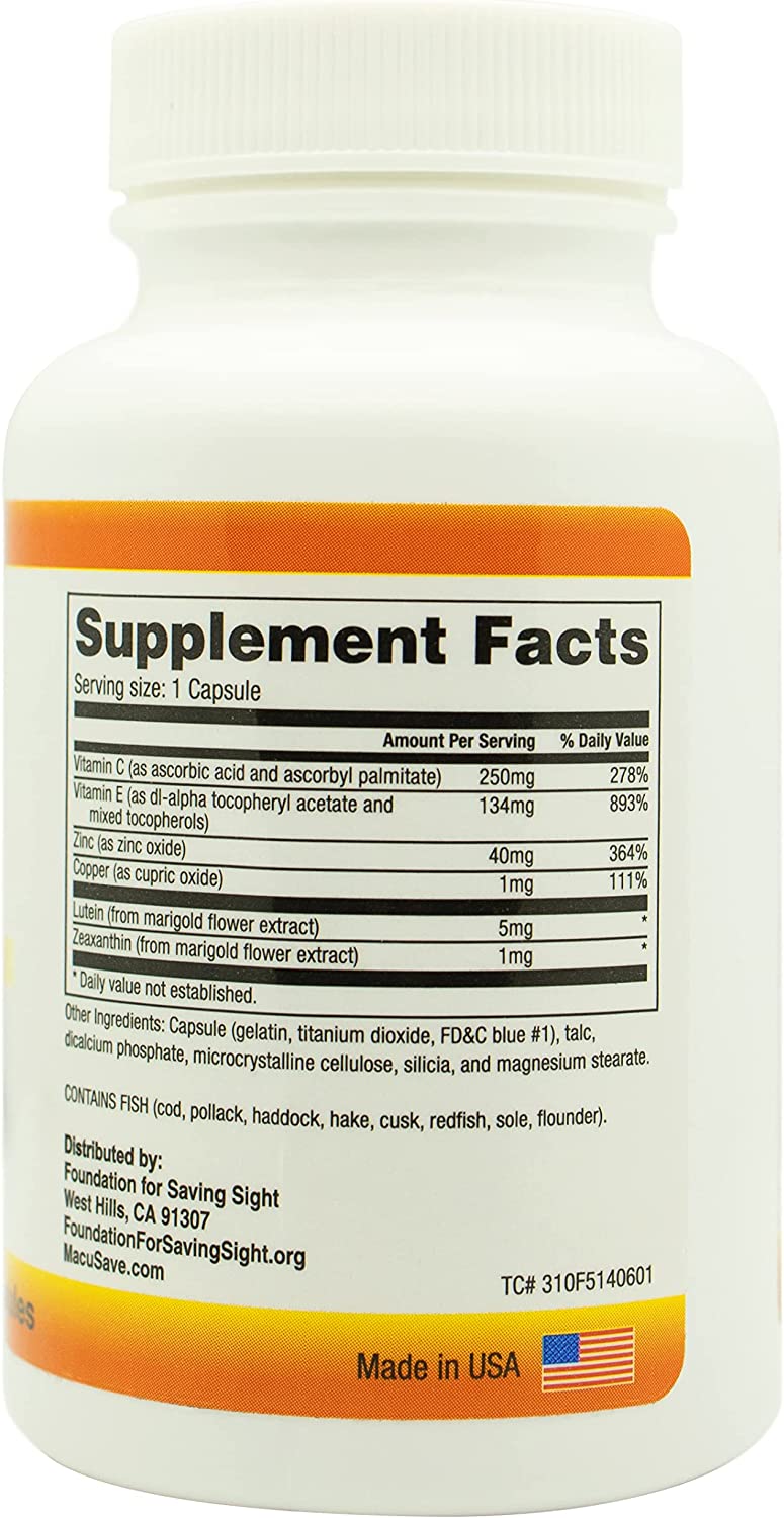 Complete Eye Vitamins and Minerals based on AREDS-2 to Preserve Vision.