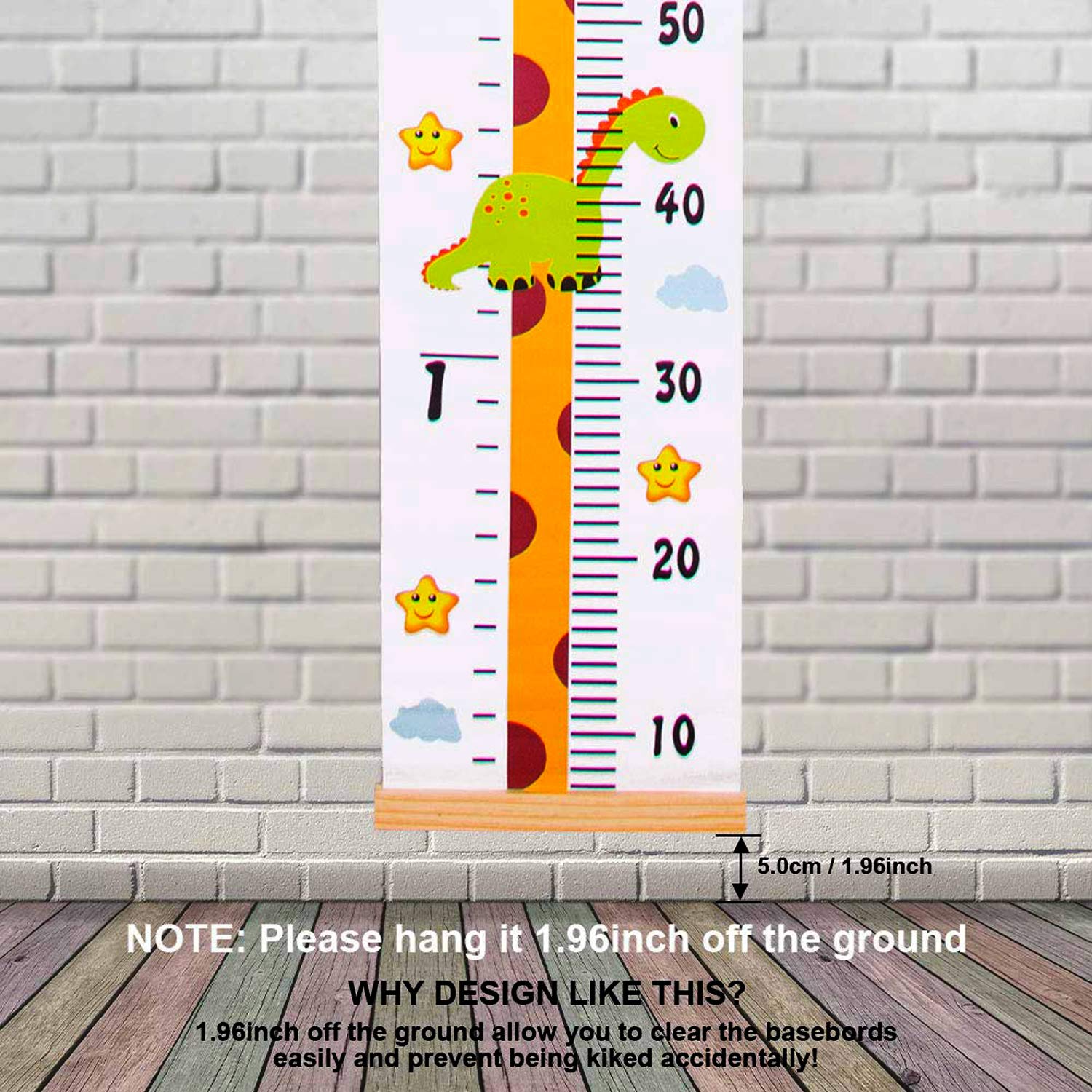 JJGoo Baby Growth Height Chart Hanging Ruler Wall Decor for Kids ...