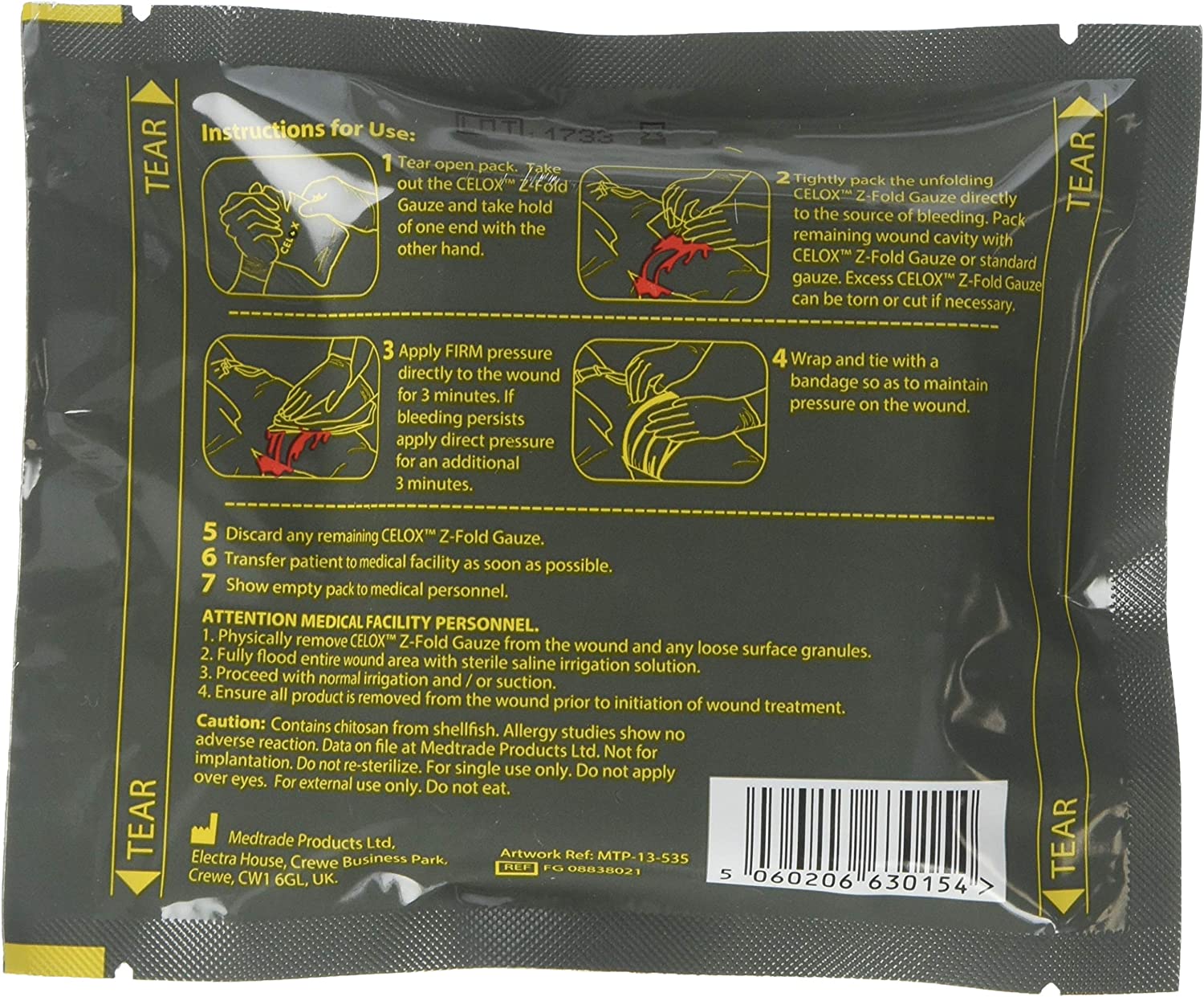 Celox Z-Fold Gauze (3in x 5" (7.6cm x 1.5m))