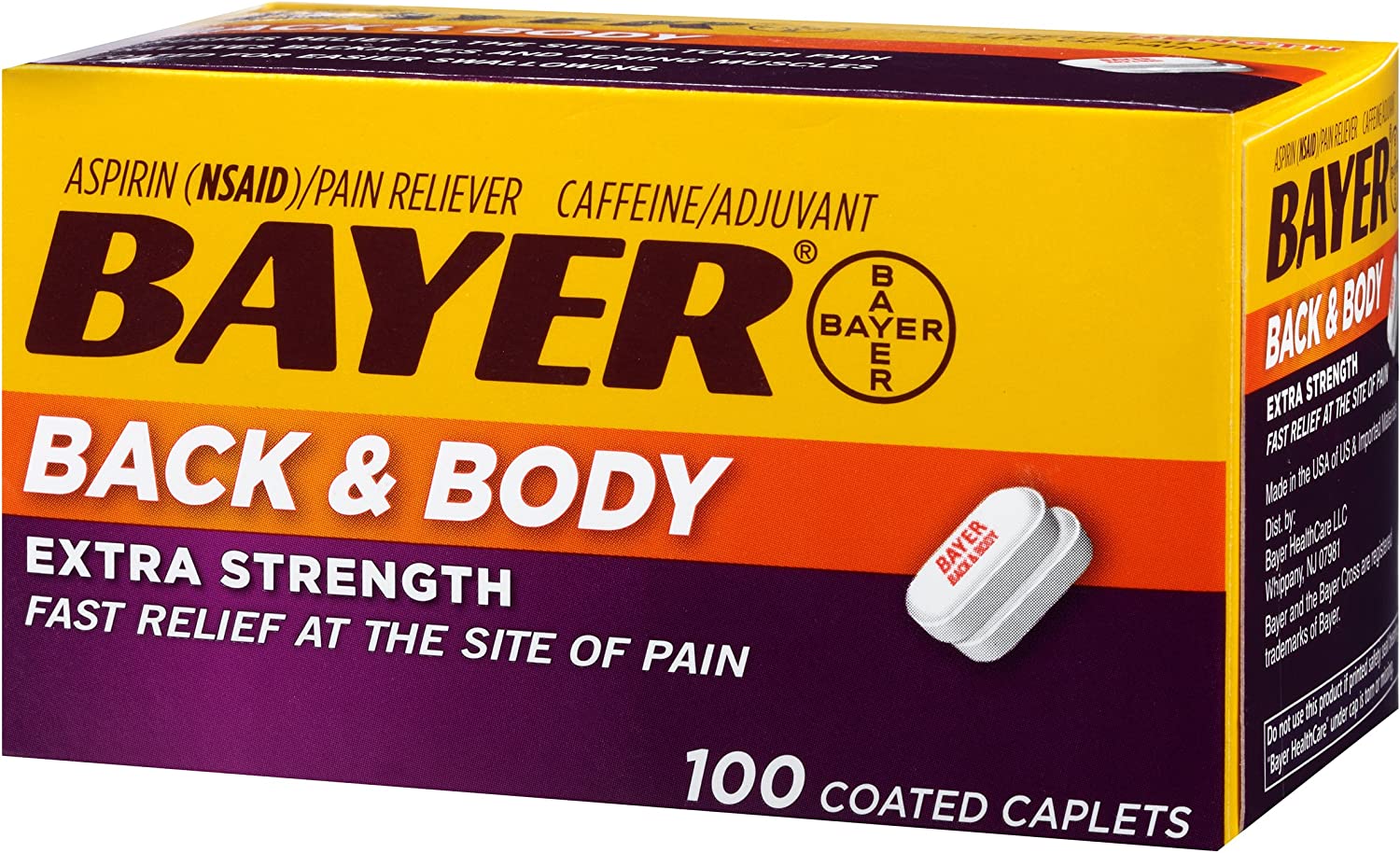 Bayer Back & Body Extra Strength Aspirin, 500mg Coated Tablets, Fast ...