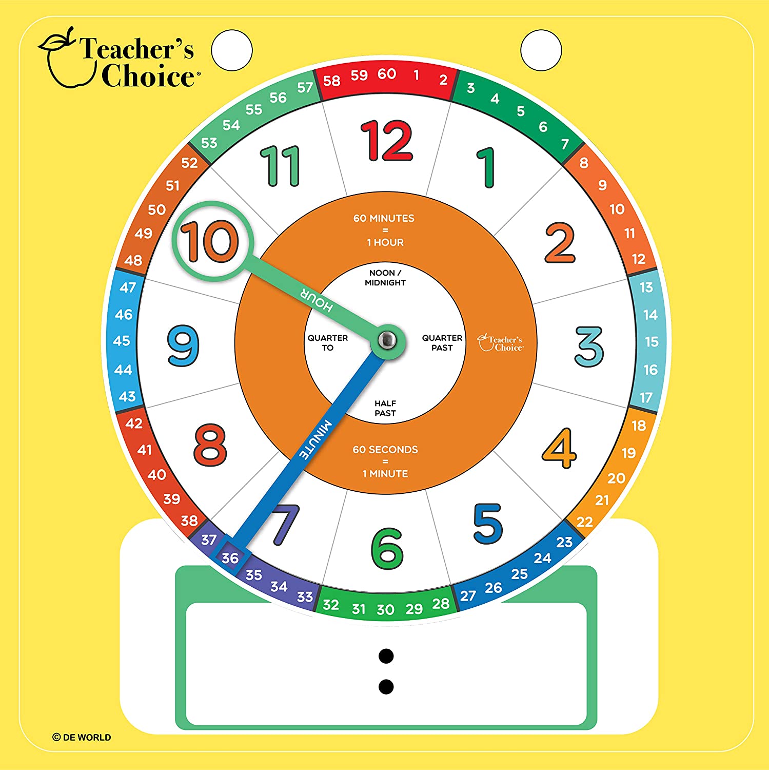 Teacher's Choice Dry Erase Educational Teaching Clock | Large ...