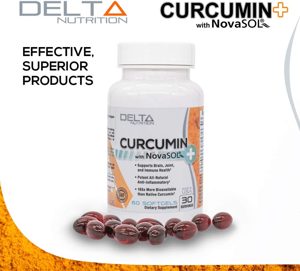 Delta Nutrition Curcumin+ w/NovaSOL Liquid Micelle Technology - 185x ...