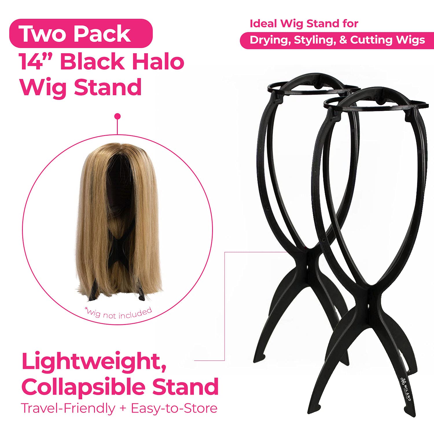 Milano Collection 4 pc. Travel Essential Wig Accessory Kit with Original Tan WiGrip Comfort Band ...