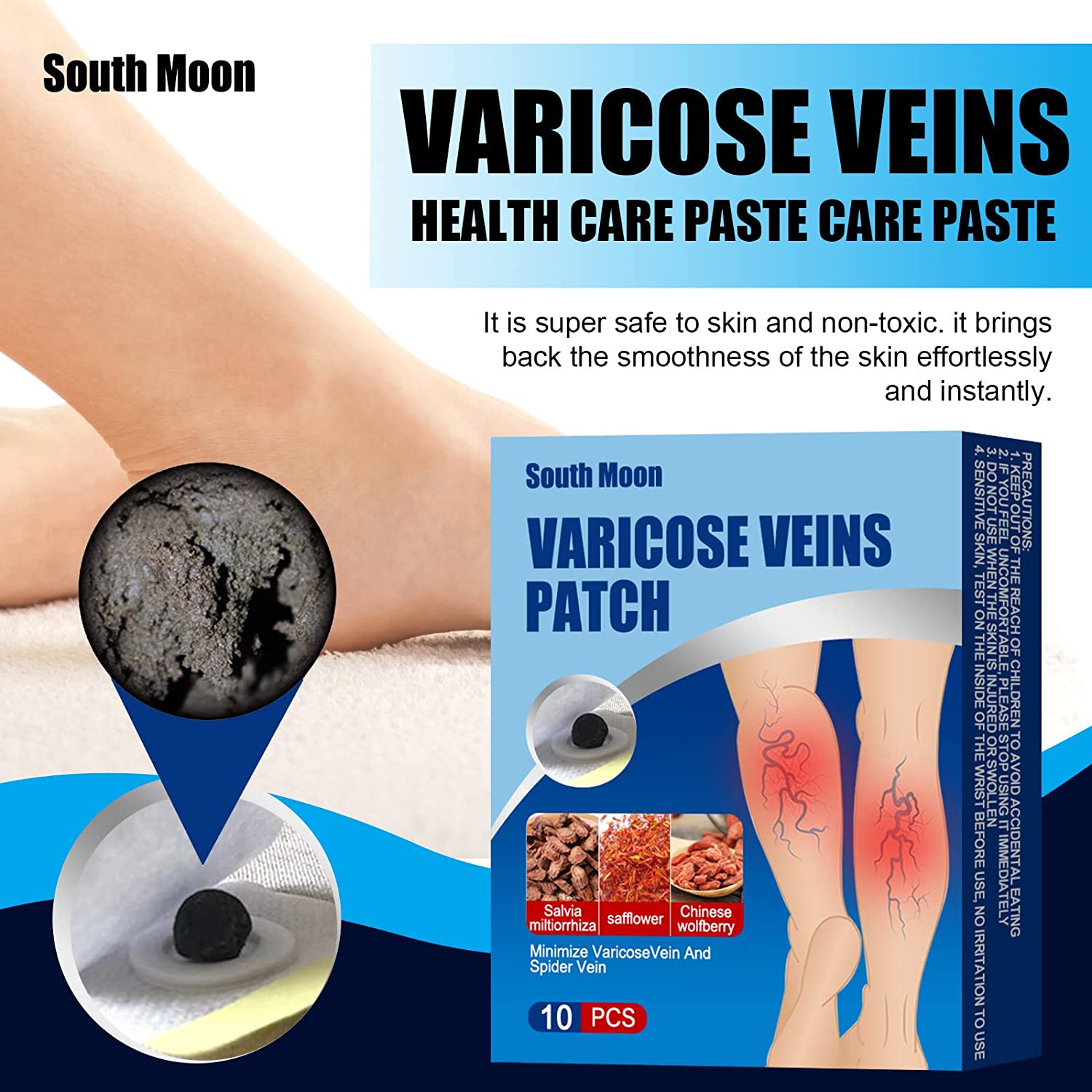 Sunlucky Varicose Veins Patch, Vein Patch Relief Leg Pain, Spider Veins ...