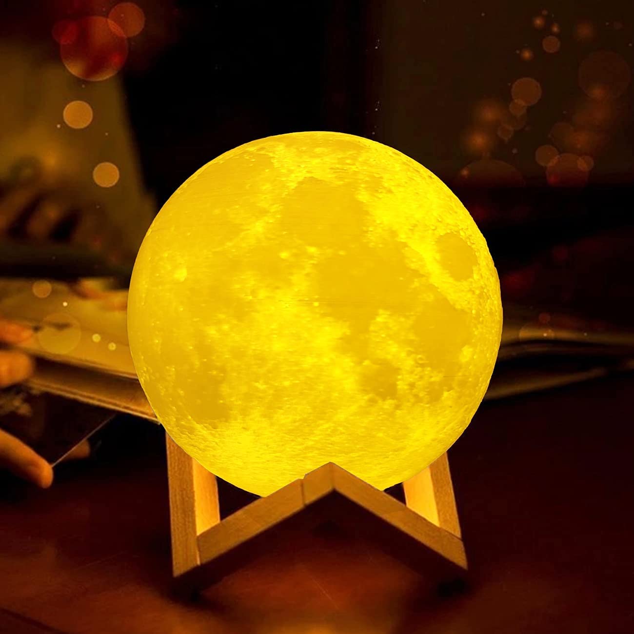 CPLA Moon Lamp Moon Light 3D Printed Moon Lamp 7.1inch 3Colors Moon ...