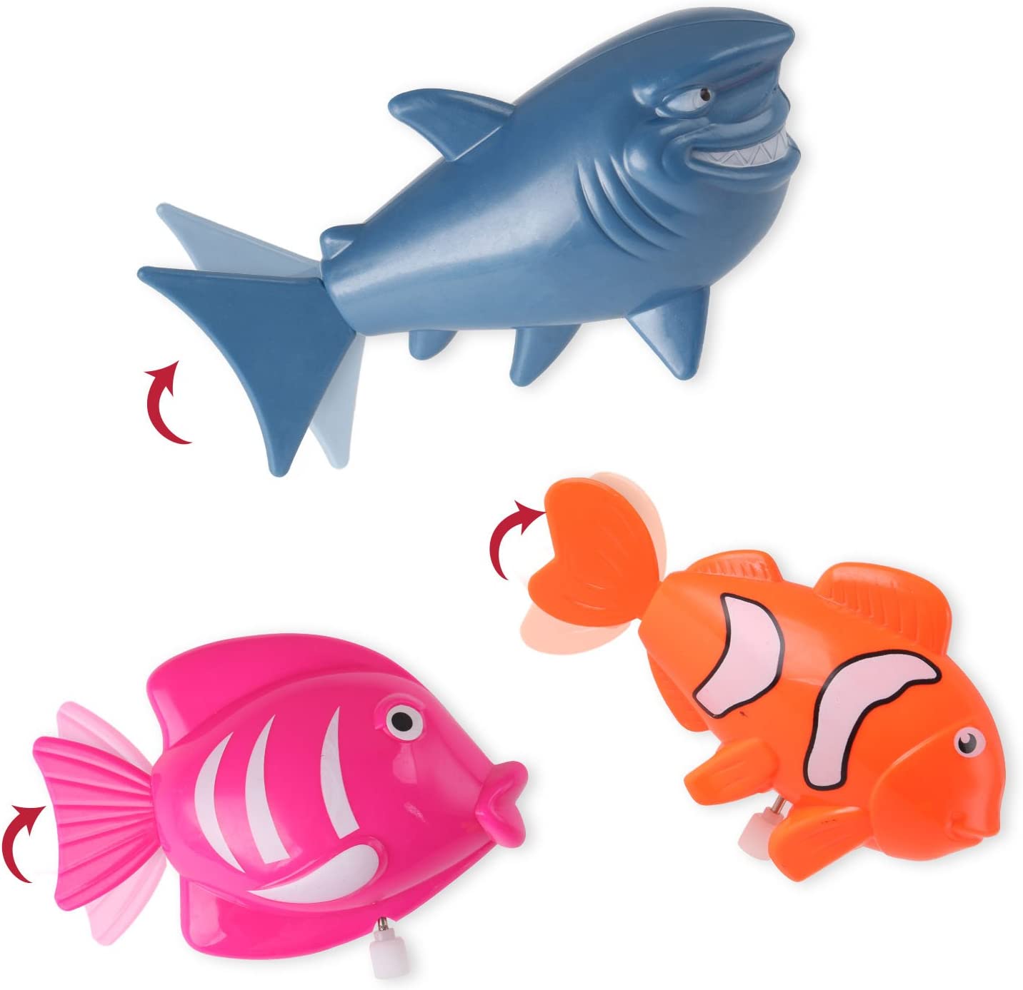 Liberty Imports 6 Pack Wind Up Swimming Sea Life Animals Water Bathtub ...