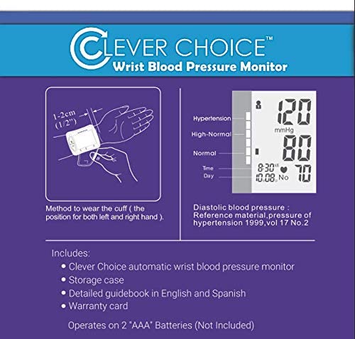 Clever Choice Blood Pressure Monitor Model # SDI-1586W