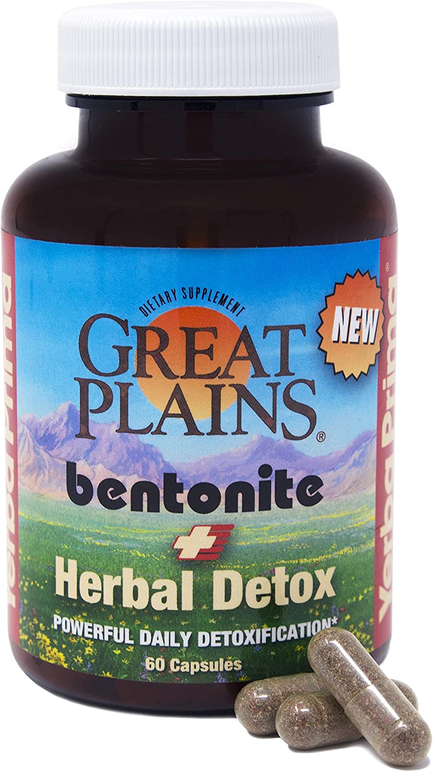 Yerba Prima Bentonite Clay Plus Herbal Detox - 60 Veggie Capsules ...