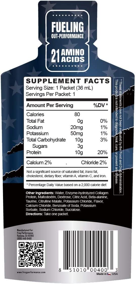 FrogFuel Ultra Liquid Protein Shot with Carbohydrates and Electrolytes ...