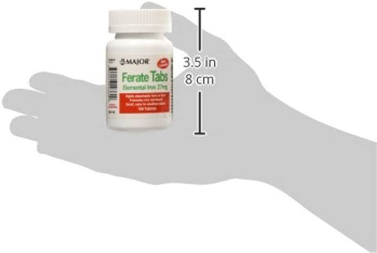 Major Ferate Tabs Elemental Iron 27mg 100 tablets