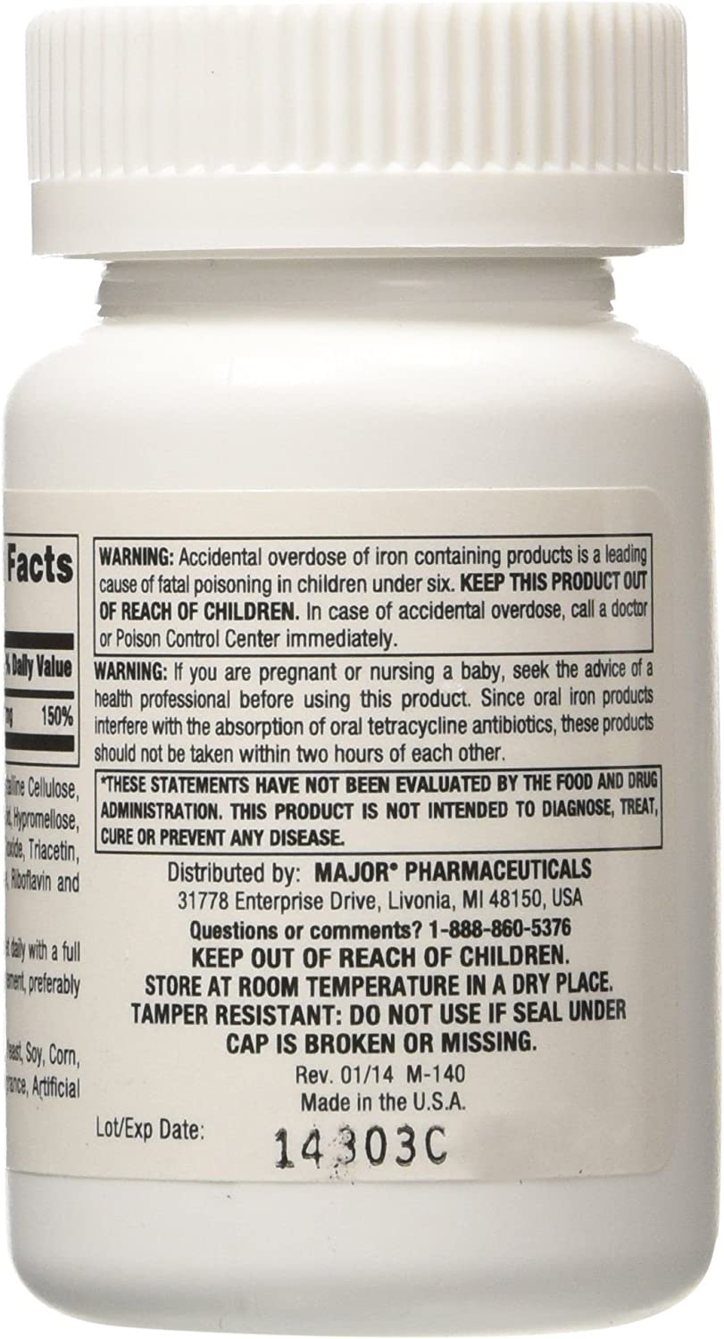 Major Ferate Tabs Elemental Iron 27mg 100 tablets