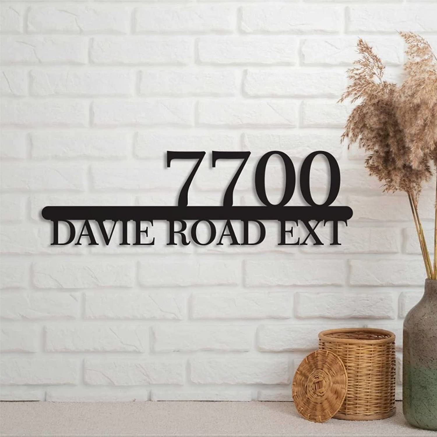 Custom Address Numbers Metal Sign Front Porch Iron Sign Retro Script ...