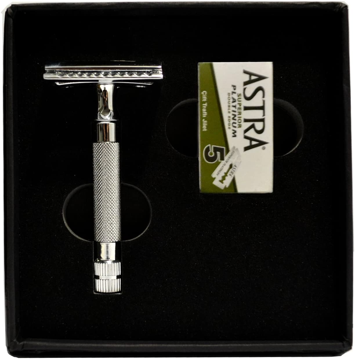 CS-202 Classic Samurai Short Handle Double Edge Safety Razor with 5 ...