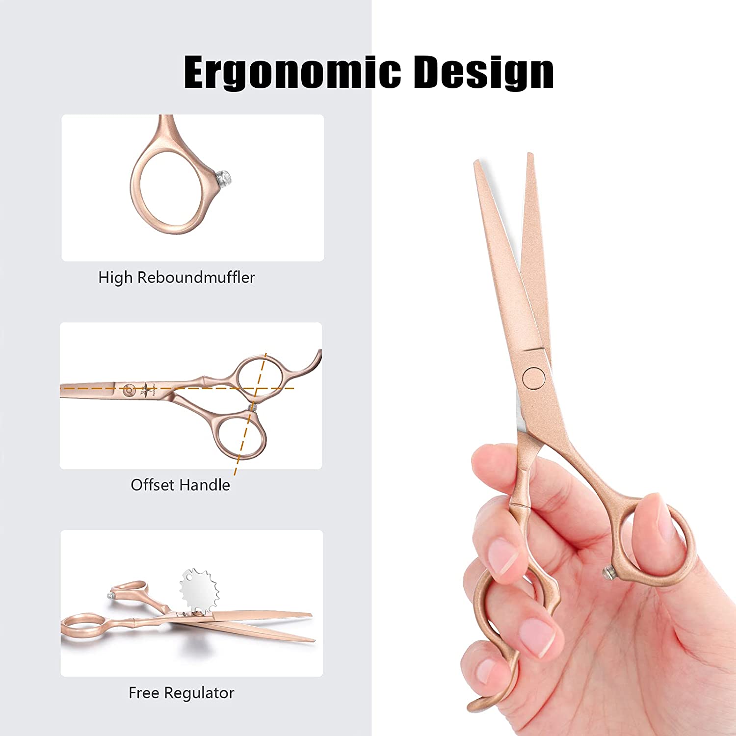 Hair Cutting Scissors Thinning Shear Set Professional Barber 6 inch ...