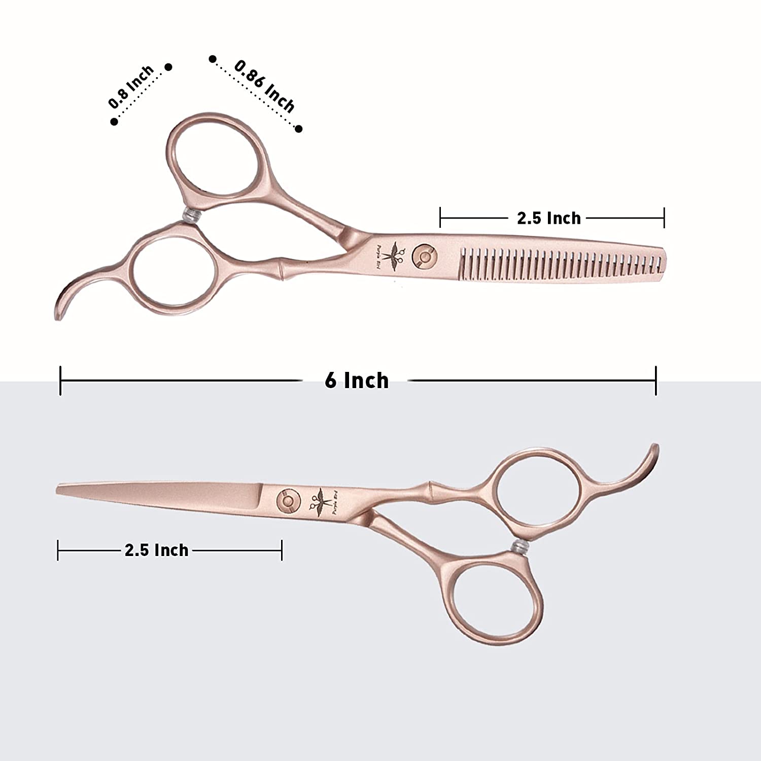Hair Cutting Scissors Thinning Shear Set Professional Barber 6 inch ...