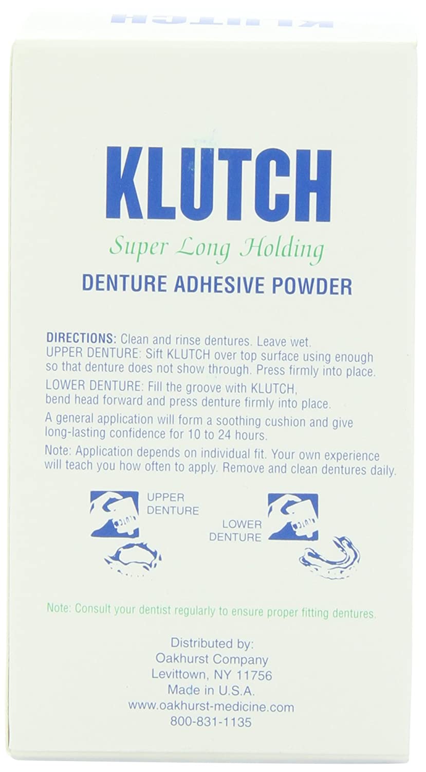 Klutch Denture Adhesive Powder, 1.75 Ounces