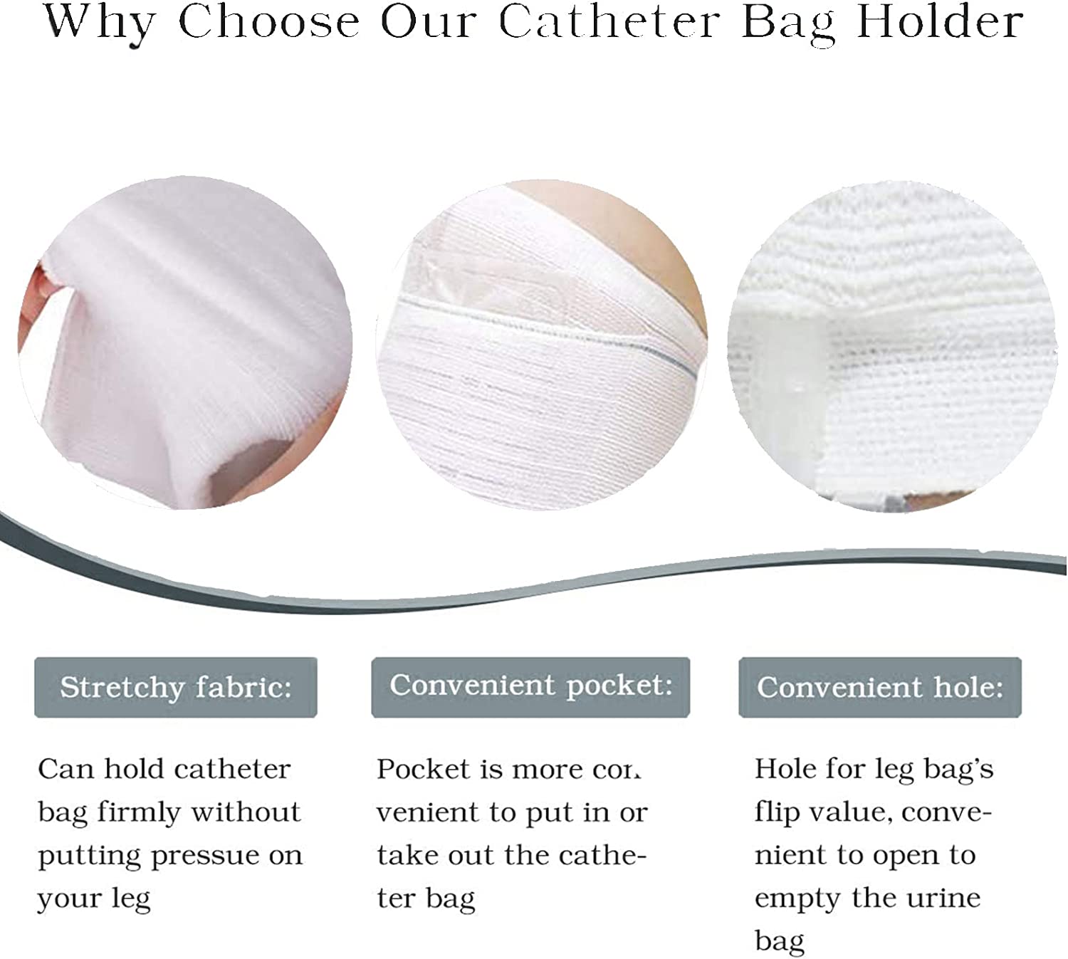 2pcs Catheter Leg Bag Holder Foley Catheter Leg Strap Urinary Drainage