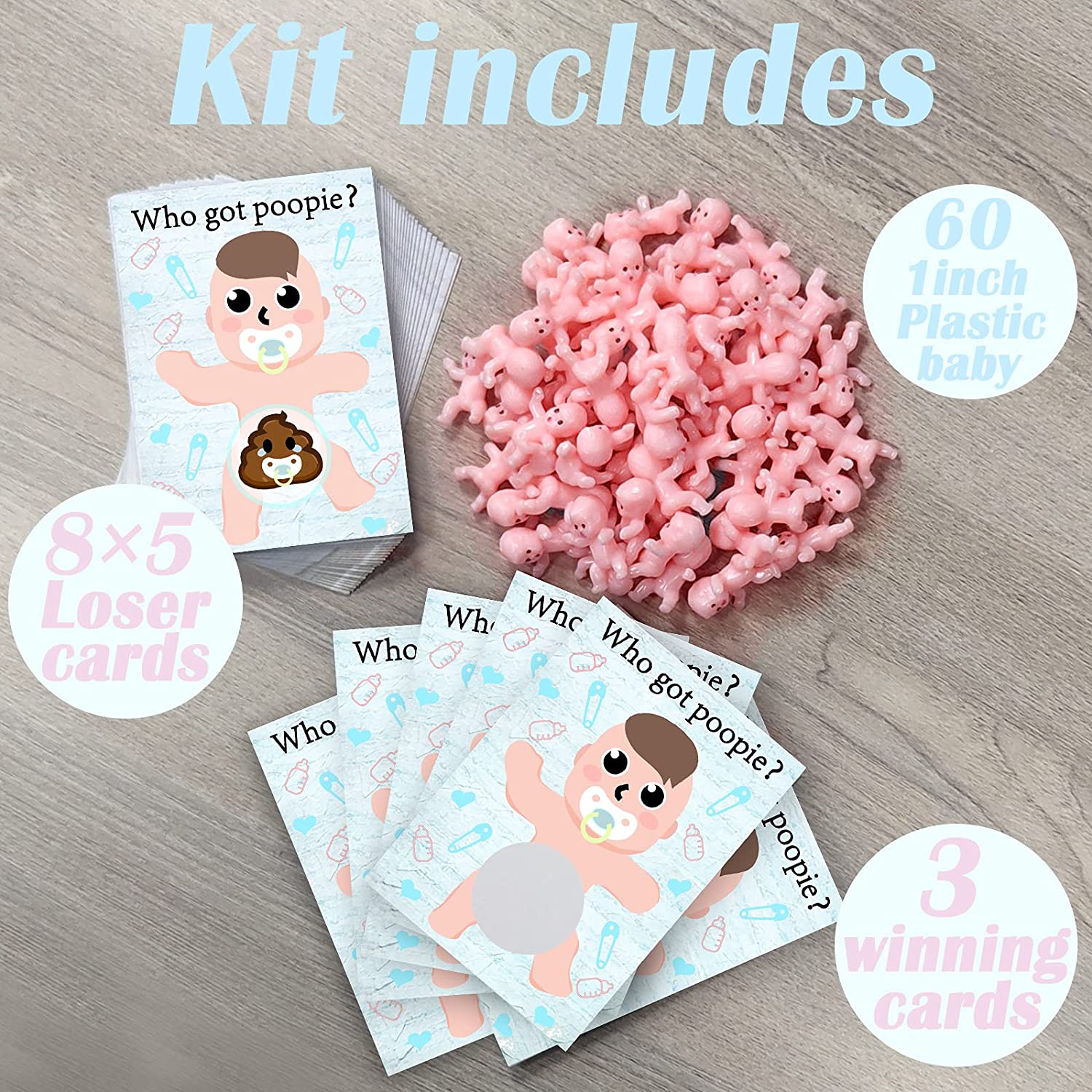 Qiandao 43 Baby Shower Scratch Off Game Poopie Emoji Lottery Ticket ...