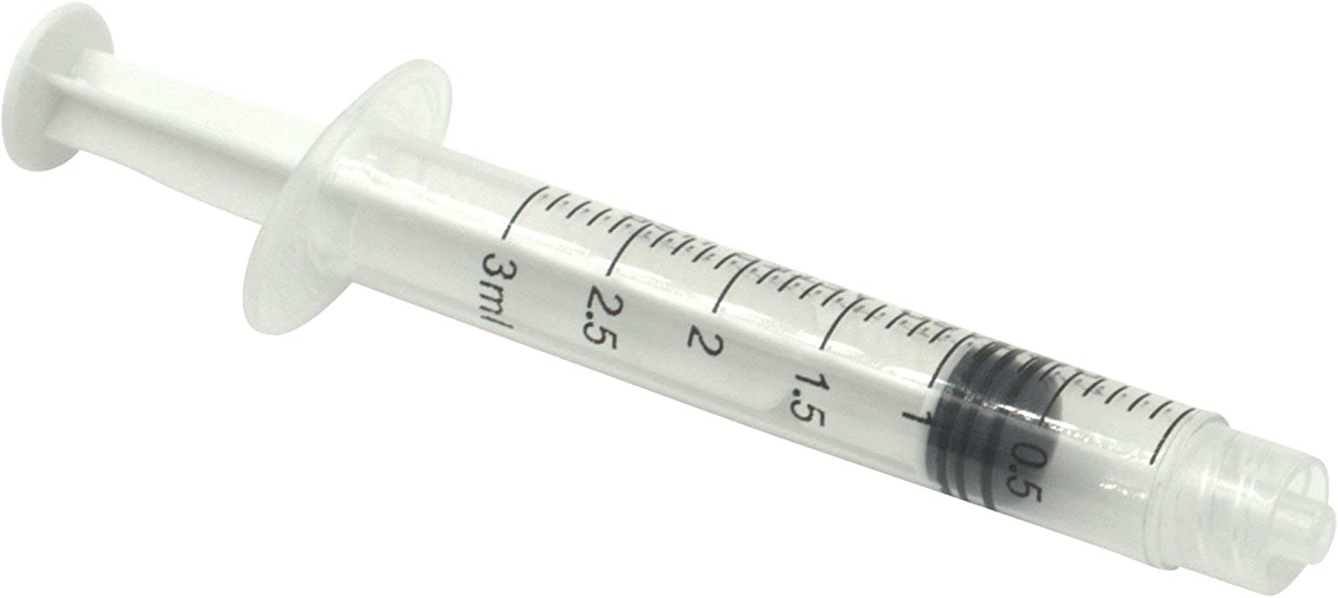 3ml Syringe Sterile with Luer Lock Tip - 100 Syringes by BH Supplies (No Needle) Individually Sealed