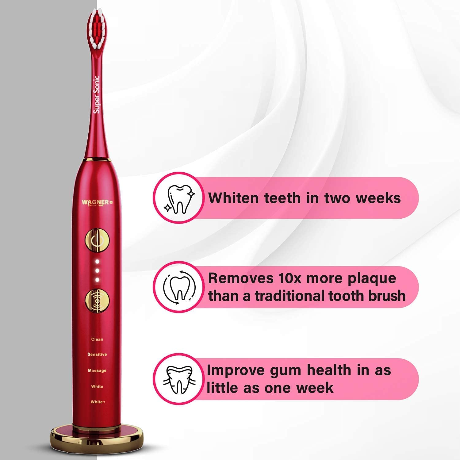 Wagner & Stern WHITEN+ Edition. Smart Electric Toothbrush with Pressure ...