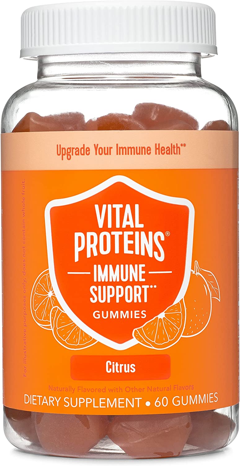 Vital Proteins Immune Gummies, Zinc, Vitamin C and Ginger Extract to Support Immune Health, 60 ...