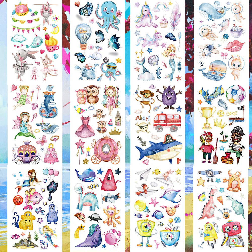Fanoshon Kids Temporary Fairy Tattoos for Little Girls Boys, 120+ Small ...