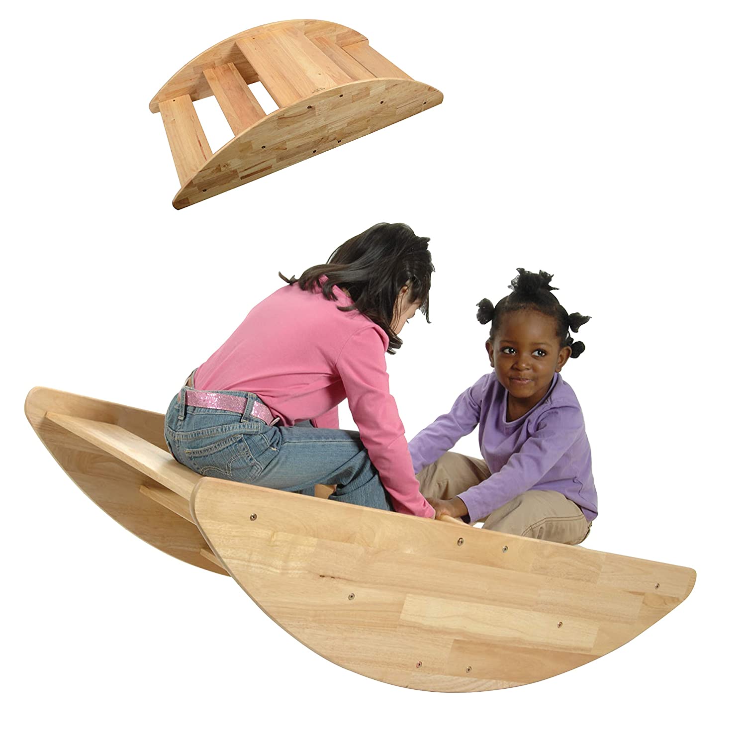 Constructive Playthings Wooden Rocking Boat for Children, Turn Over for ...