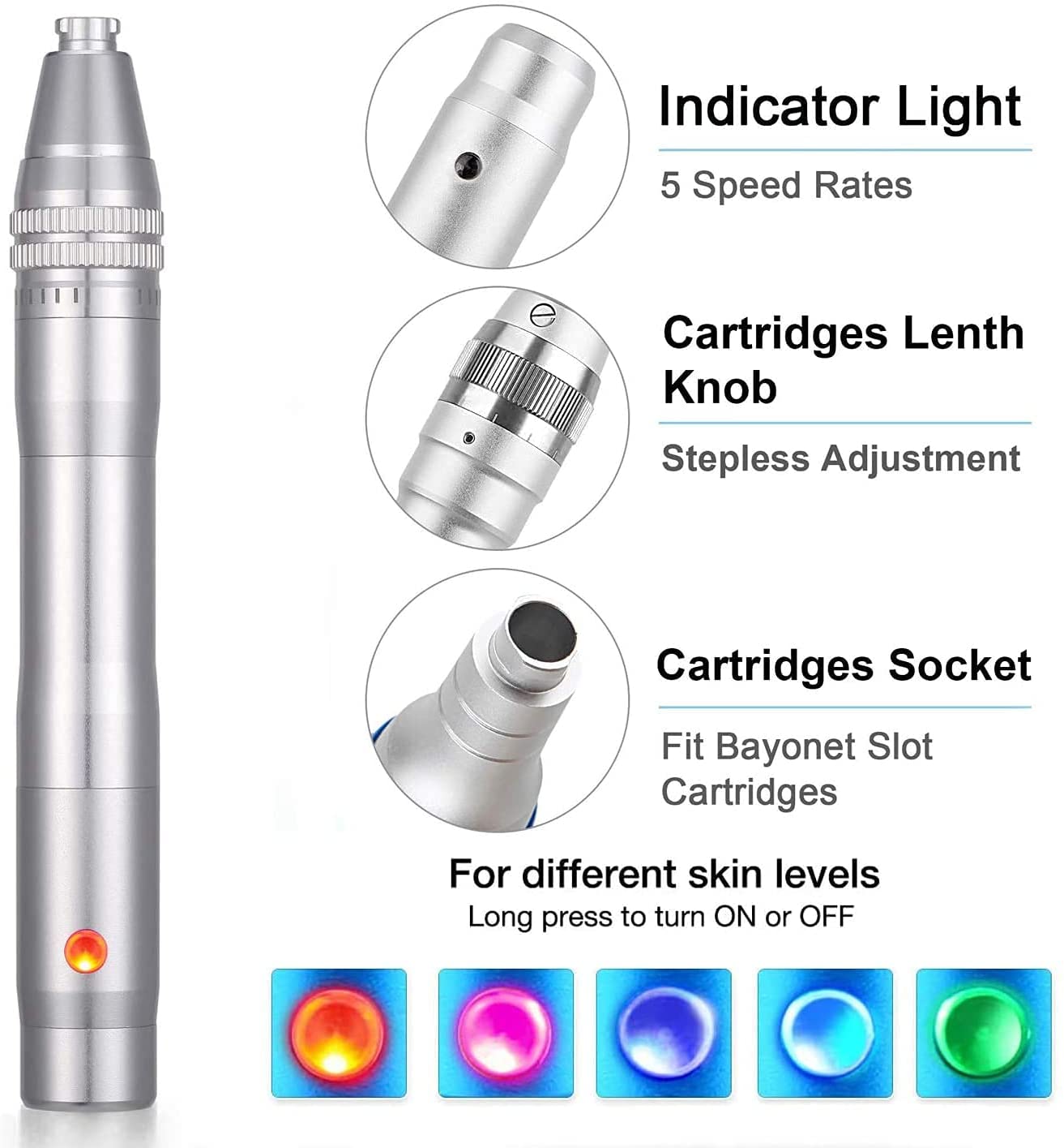 Angel Kiss A9 Microneedling Pen Kit - Derma Microneedle Pen - with 5 ...